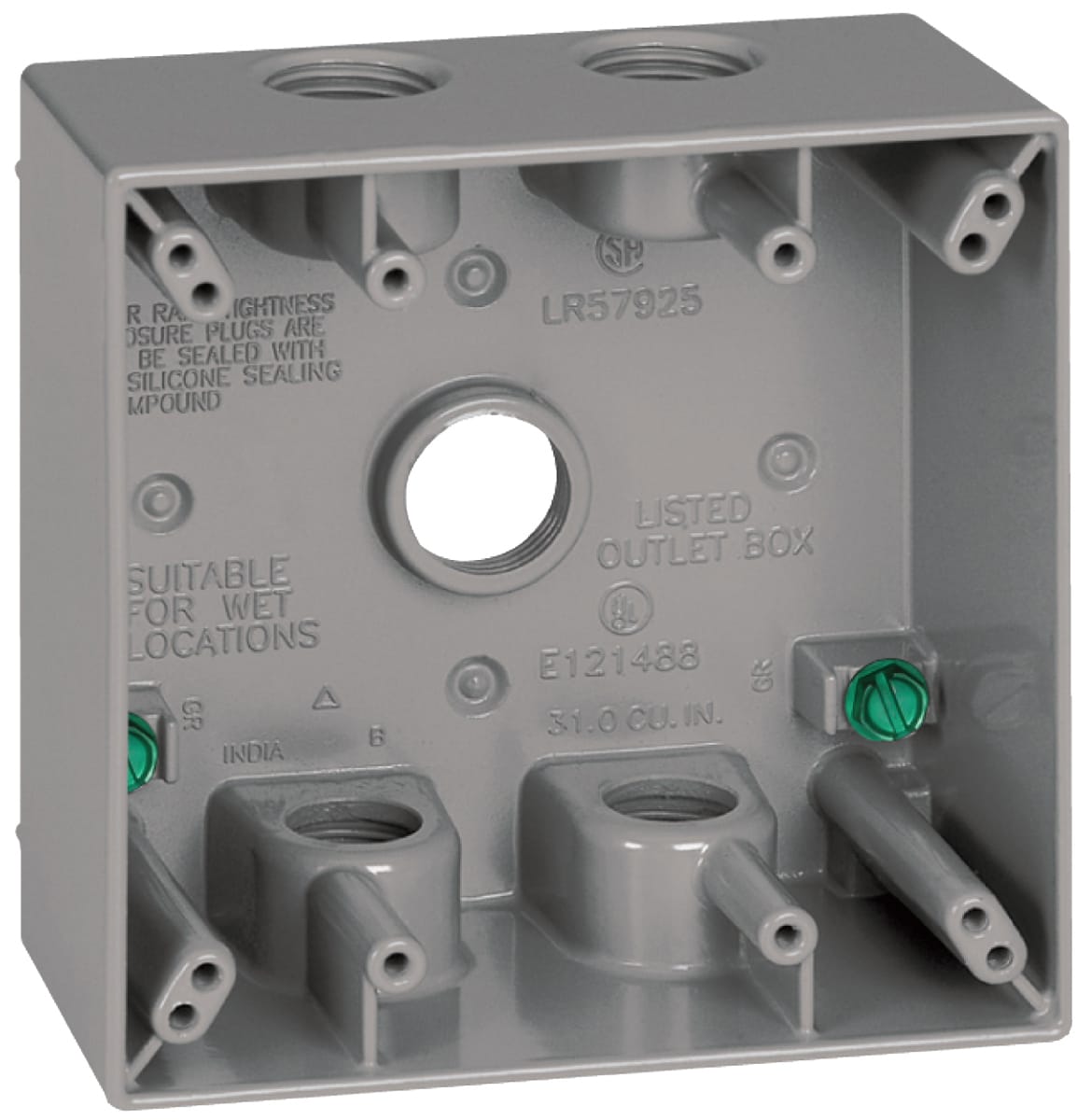 3/4" 5 Hole Two-Gang Box | Sigma Engineered Solutions