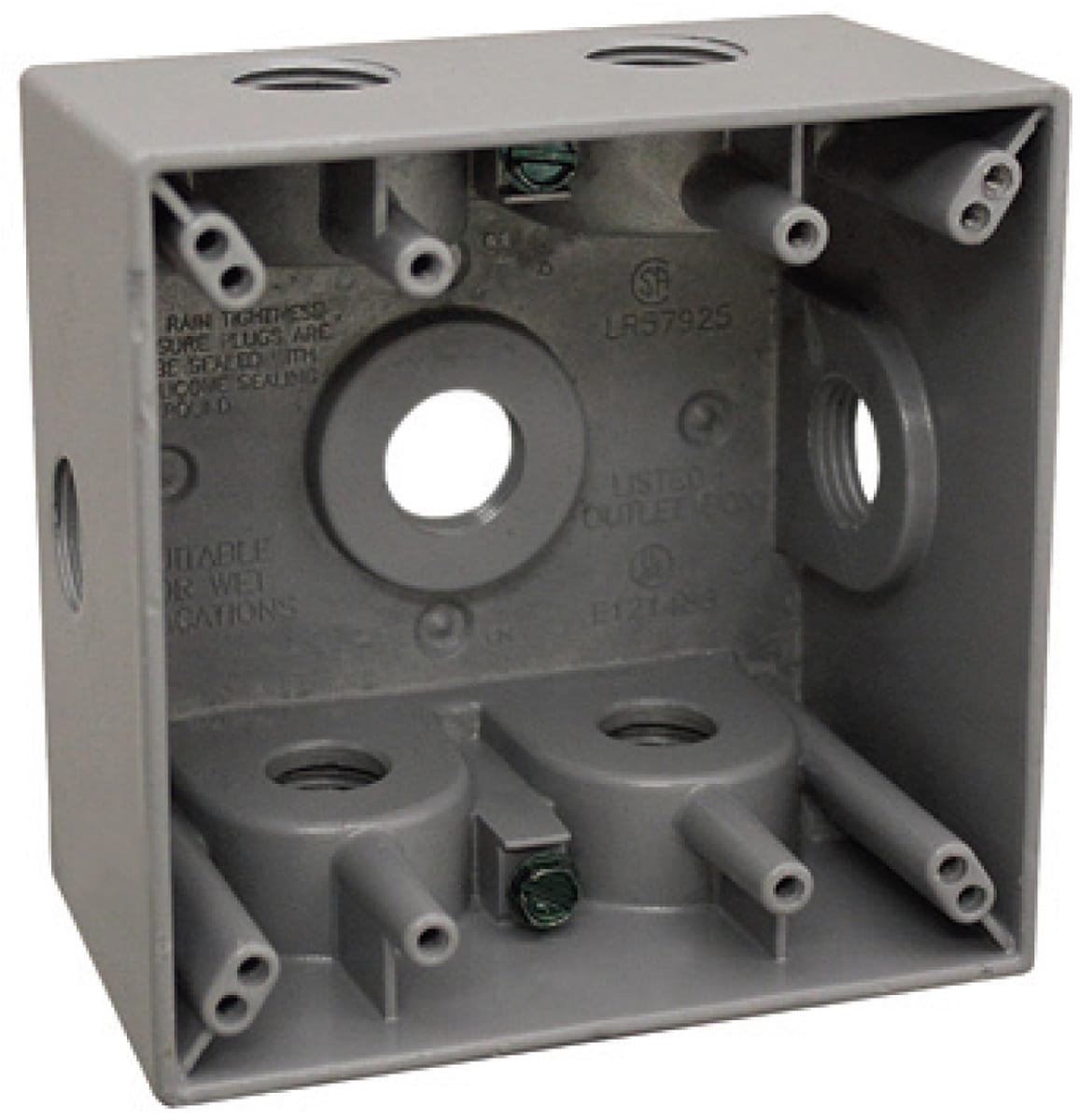 1/2" 7 Hole Side Entry Two-Gang Deep Box | Sigma Engineered Solutions