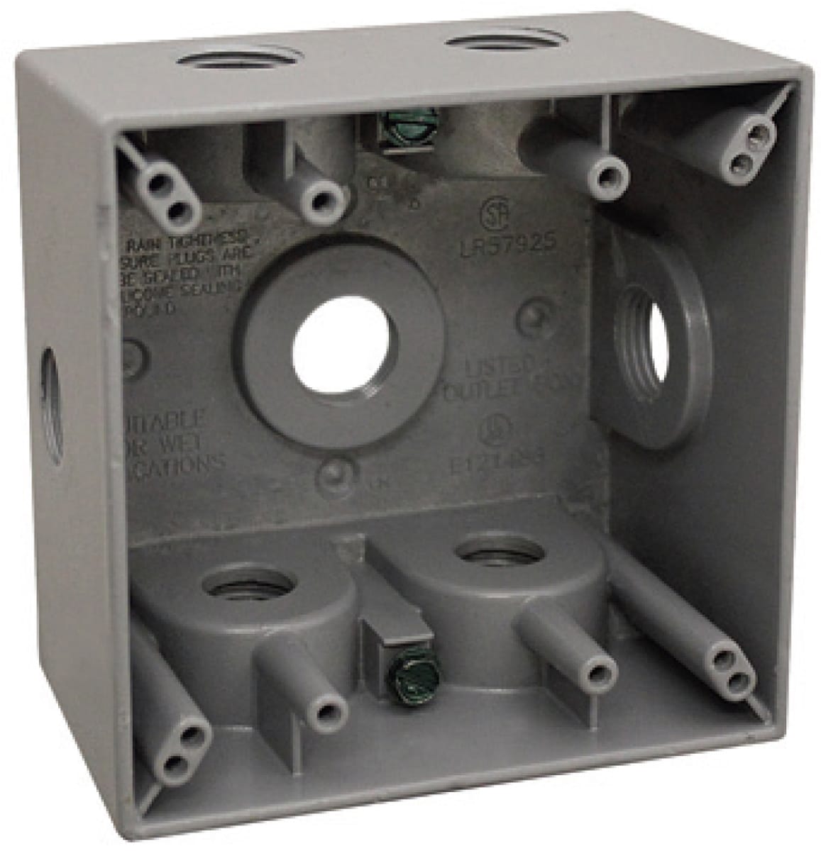 1" 7 Hole Side Entry Two-Gang Deep Box | Sigma Engineered Solutions